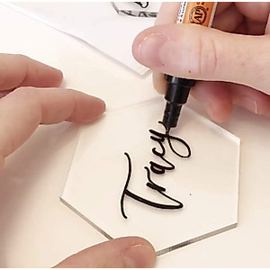 JINMURY 25 PCS Clear Acrylic Place Cards for Wedding- DIY Hexagon Blanks 1/8 Inch (3mm) Thick for Name Place Cards Seating Cards Acrylic Name Plates Escort Cards for Wedding Party Reception