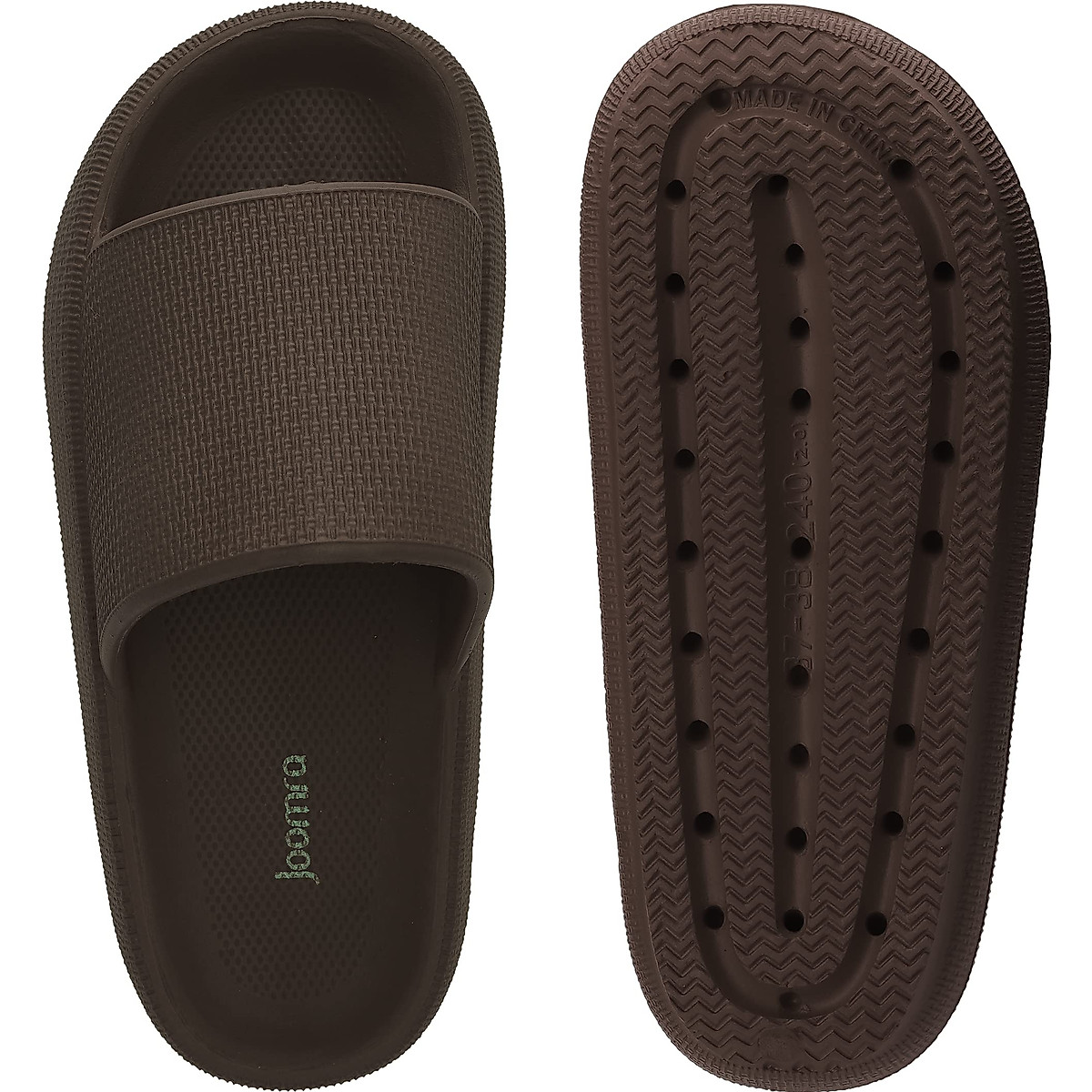 Joomra Slippers for Women Mens Foam Pillow House Shower Bath Bathroom Puffy Home Platform Sandals Shower Cushion Slides for Ladies Female Male Sandles Chocolate 37-38