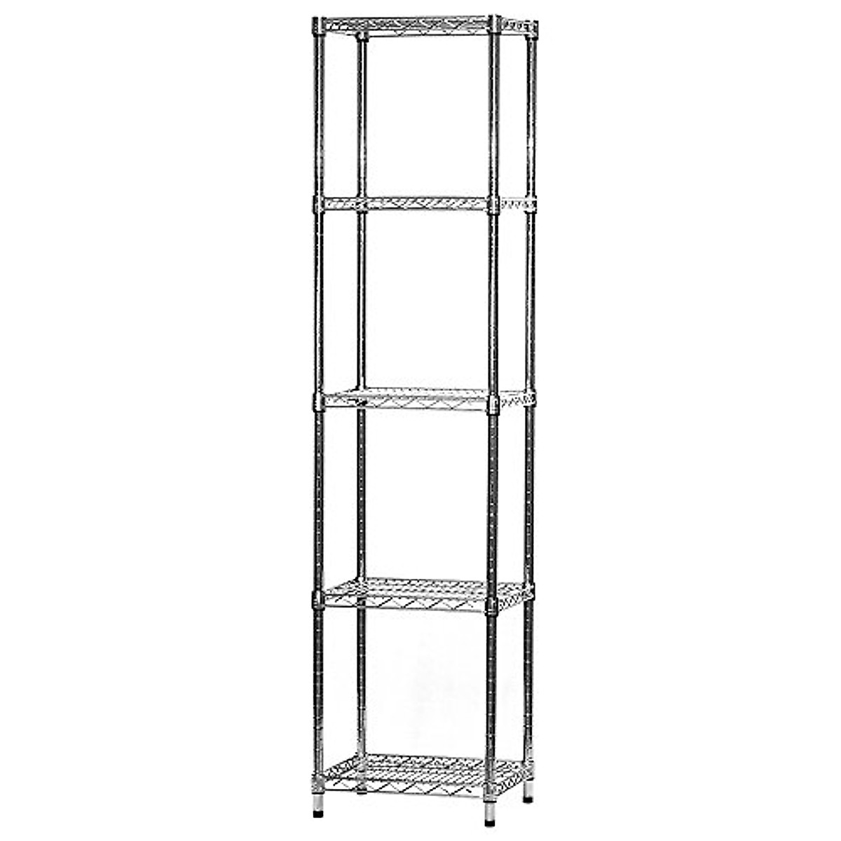 Shelving Inc. 14" d x 18" w x 72" h Chrome Wire Shelving with 5 Shelves