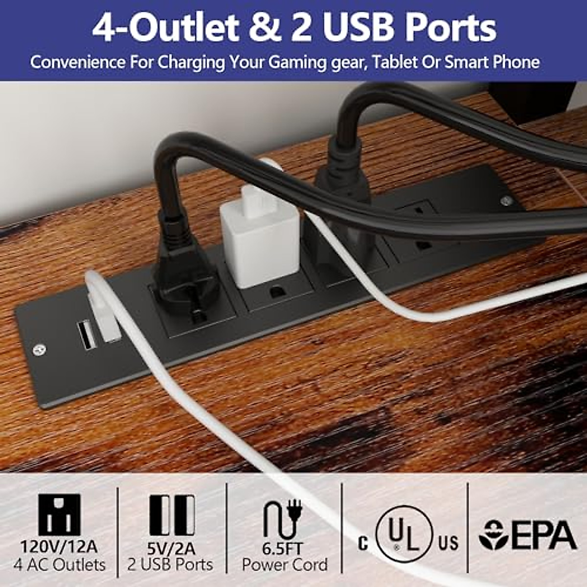 Loomie L Shaped Computer Desk with Power Outlets, 55"Wx41"D Reversible Corner Desk with LED Light, Drawer & Monitor Stand,Home Office Gaming Desk with 4 Tier Storage Shelves & Bag, Study Table,Rustic