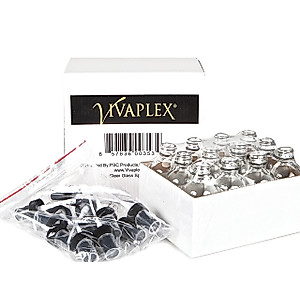 Vivaplex, 12, Clear, 2 oz Glass Bottles, with Black Fine Mist Sprayers
