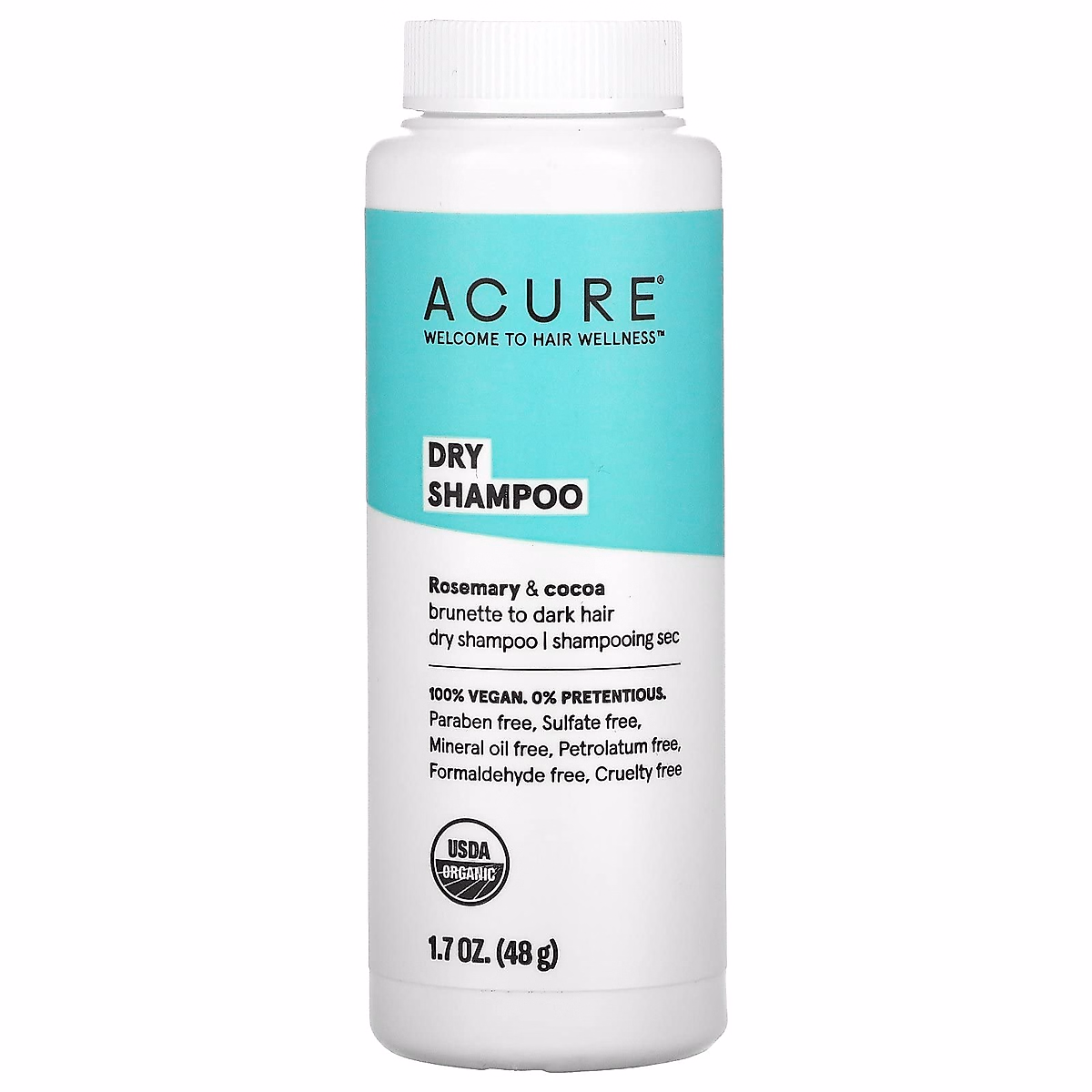 ACURE Acure Dry Shampoo, Brunette to Dark Hair, Rosemary & Cocoa, 1.7 oz (58 g) (Pack of 2)