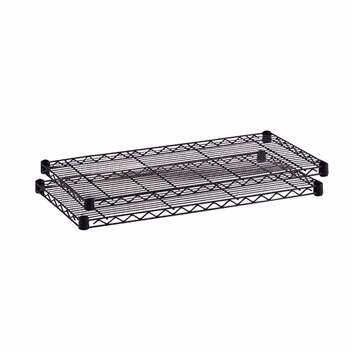 Safco Products 5296BL Industrial Wire Shelving Extra Shelf Pack 48" W x 24" D (Starter and Add-On Units Sold Separately), (Qty. 2), Black
