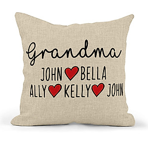 Grandma Pillow - Gifts for Grandma - Gifts for Mom from Daughter - Mom Gifts - Customized Pillow - Grandma Birthday Gifts from Grandchildren