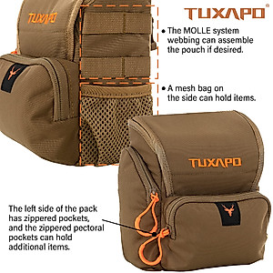 Tuxapo Binocular Harness Chest Pack with Rangefinder Pouch Bino Case for Hunting Hiking Shooting