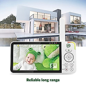 LeapFrog LF915HD Baby Monitor, 5” 720p Screen, 360° Pan & Tilt with 8X Zoom Camera, Color Night Vision, Night Light, Two-Way Intercom, Secure Transmission No WiFi