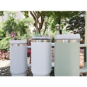 8mm Straw Covers Tips for Stanley Cup, 6Pcs Reusable Drinking Stanley Straw Topper, Splash Proof Straw Protector, Straw Cover Cap for Stanley Cup Accessories。