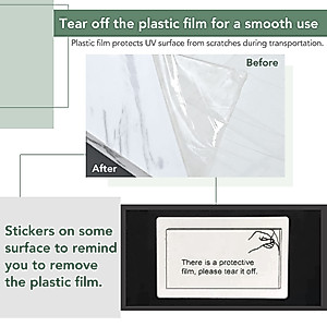 Modern Coffee Table with Storage & Casters, Coffee Tables for Living Room Cocktail Table with Removable Tray, Living Room High Gloss White Marble Top Center Table for Home Office