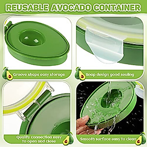 Avocado Keeper 3 Pieces Reusable Avocado Storage Container Individual Avocado Saver Avocado Pod Avocado Cover Avocado Holder Organizer for Refrigerator Fridge to Keep Avocado Fresh (Clear, Green)