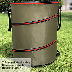 TEUOPIOE Collapsible Trash Can - Pop Up 30 Gallon Trashcan for Garbage with Pull Ring Latch Outdoors - Ideal for Camping Recycling and More