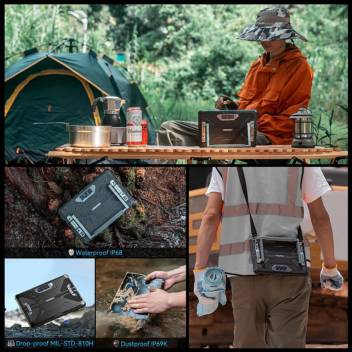 OUKITEL RT7 5G Rugged Tablet Android 13, 24GB+256GB - Waterproof Tablet, 32000mAh Battery 10.1" FHD+Tablets,33W Fast Charging,48MP+32MP+20MP Night Vision Camera, 5G Dual SIM+5G WiFi/OTG/GPS/T-Mobile