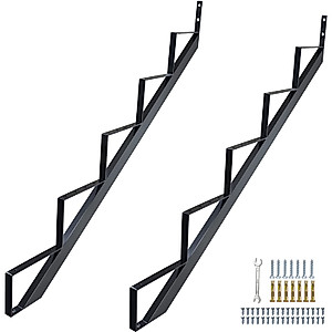 Zwinz Steel Stair Stringer 5 Step, Metal Stair Stringers for Deck Height 42 inches, Steel Stair Step Riser for Outside Stairs (2Pack)