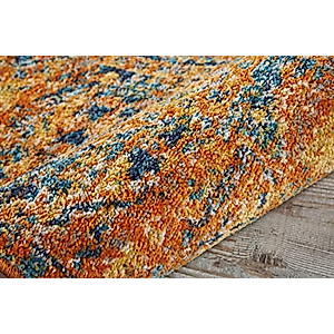 Nourison Passion Persian Teal/Sun 1'10" x 2'10" Area -Rug, Easy -Cleaning, Non Shedding, Bed Room, Living Room, Dining Room, Kitchen (2x3)