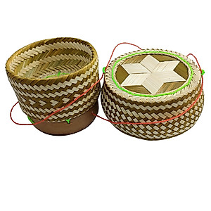 Heavens Tvcz Sticky Rice Basket Serving Thai Laos Small Handmade Bamboo to Keep Sticky Rice Warm for Restaurant