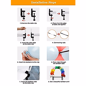 HOLICOLOR 12ft Table Balloon Arch Holder Kit, Balloon Stand Frame for Different Size Tables Balloon Garland Decorations Wedding Party Baby Shower Birthday Festival