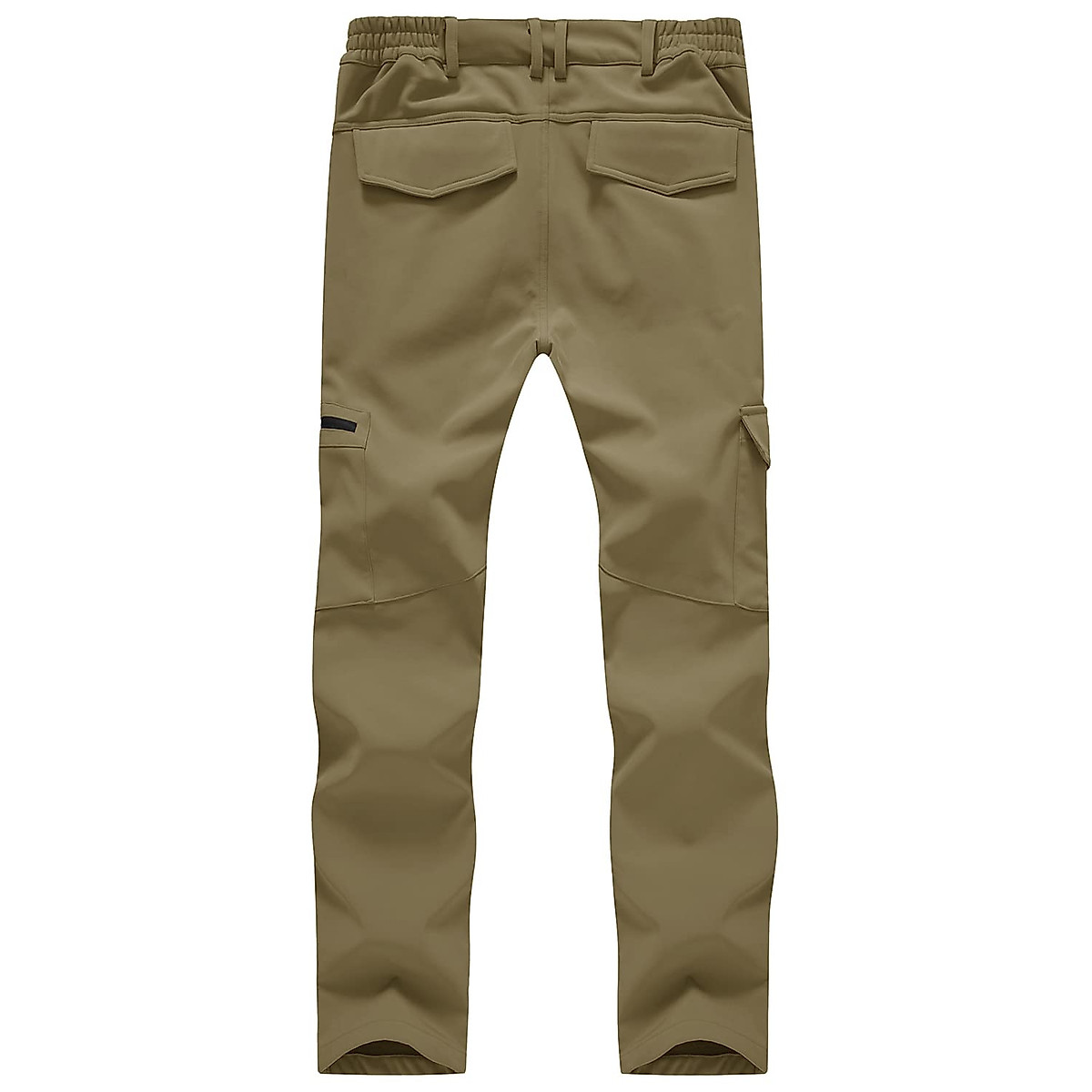 BGOWATU Women's Winter Hiking Pants Fleece Lined Waterproof Windproof Snow Insulated Pants with 6 Pockets Khaki L