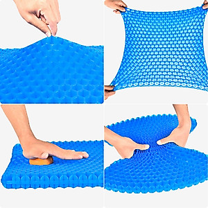 Premium Gel Seat Cushion for Sciatica Relief, Ergonomic Comfort, and Back Pain - Ideal for Office, Car Seats, Truck, Gaming, Wheelchairs - Comfort Cushion with Memory Foam Support