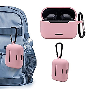 Silicone Case for TOZO NC2 in-Ear Detection Bluetooth Headphones,Premium Soft Skin Cover Shock-Absorbing,Anti-Scratch Protective Case with Keychain,Grey