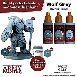 The Army Painter Warpaint Air Wolf Grey - Acrylic Non-Toxic Heavily Pigmented Water Based Paint for Tabletop Roleplaying, Boardgames, and Wargames Miniature Model Painting