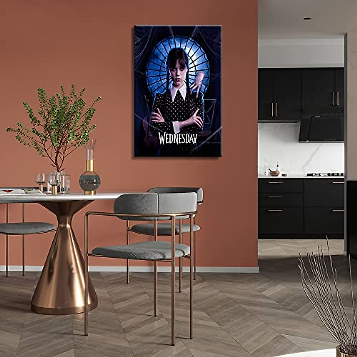Wednesday Addams Jenna Ortega Poster TV Series Poster Canvas Wall Art Room Aesthetic Picture Paintings for Living Room Bedroom Decoration 12X18inch Unframed
