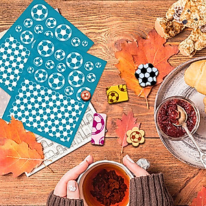 OLYCRAFT 4x5 Inch Clay Stencils Soccer Pattern Silk Screen for Polymer Clay Sports Theme Silk Screen Stencils Mesh Transfer Stencils Football Mesh Stencil for Polymer Clay Jewelry Making