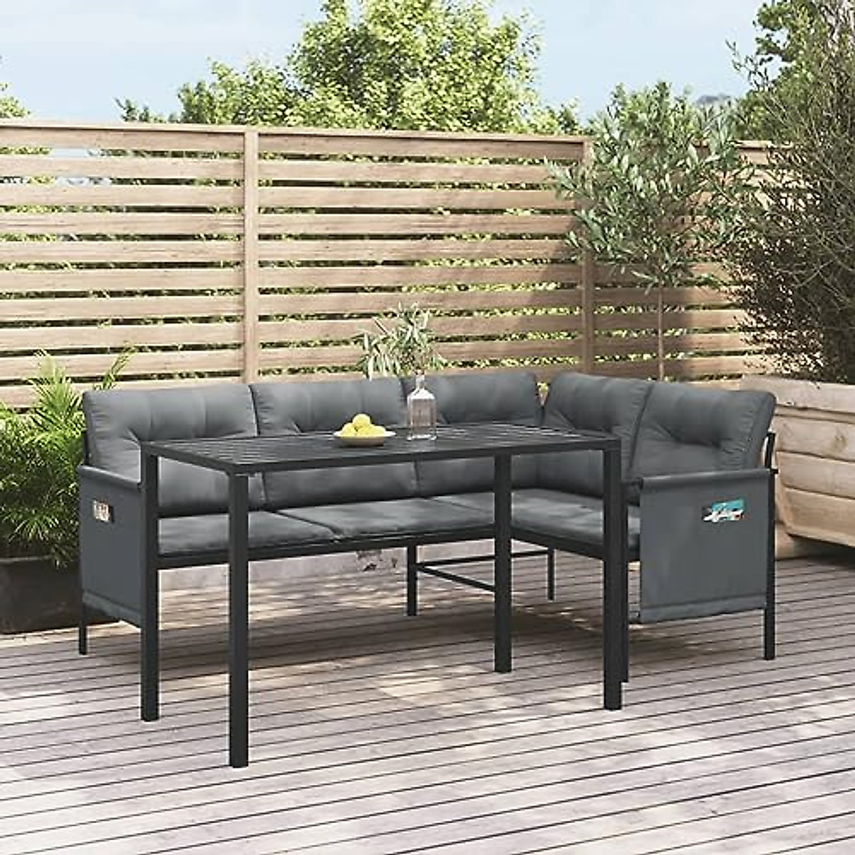 WFAUIBR Dining Set 2 Piece Patio ，Classic Sofa Set，Segmented Sofa Set，for Deck, Pool Side, Bedroom, Living Room, Coffee Shop，Porch Garden，66.1" x 45.7" x 25.6"