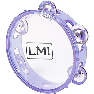 LMI Transparent Tambourine with Head Purple 15CM