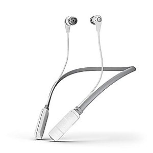 Skullcandy Ink'd Bluetooth Wireless Earbuds with Microphone, Noise Isolating Supreme Sound, 8-Hour Rechargeable Battery, Lightweight with Flexible Collar, White (Renewed)