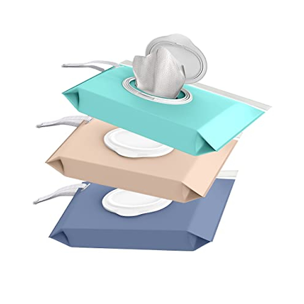 Baby Wipe Case Travel Holder | Keeps Wipes Moist | Set of 3 Wet Wipes Holders Cases | Portable Travel On The Go Refillable Dispenser Container, by purifyou