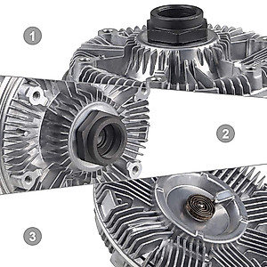 WATERWICH Fan Clutch Compatible with Ford 94-97 F250 F350 F59, 93-97 F Super Duty & 95-97 E350 Econoline 7.3L Powerstroke Diesel Replace# 2835
