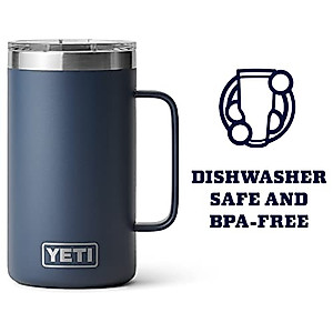 YETI Rambler 24 oz Mug, Vacuum Insulated, Stainless Steel with MagSlider Lid, Navy