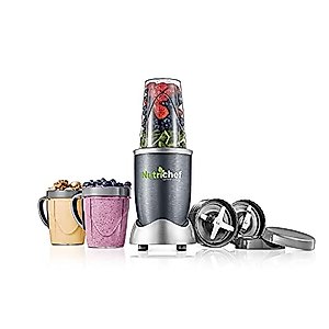 Personal Electric Single Serve Blender - 600W Professional Kitchen Countertop Mini Blender-for Shakes and Smoothies w/ Pulse Blend, Convenient Lid-Cover, Portable 10 & 20 Oz Cups - NutriChef NCBL60