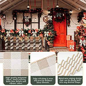 Mlurcu Farmhouse Ribbon Spring Wired Ribbon 2.5" Wide 25 Yds Wire Ribbons for Crafts Wreaths Bows Making Wedding Gift Wrapping Welcome Buffalo Plaid Polka Dot Stripe Solid Rustic Burlap Wired Ribbon