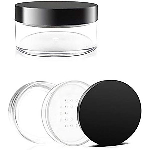 Dele 50g Plastic Empty Powder Puff Case Portable Makeup Case Travel Kit Blusher Cosmetic Makeup Containers with Sifter And Lids (Pack Of 8)