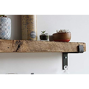 Urban Legacy Accent Shelves | Reclaimed Barn Plank | Set of 2 with Full Brackets (Natural, 40" x 4.5" x 2")