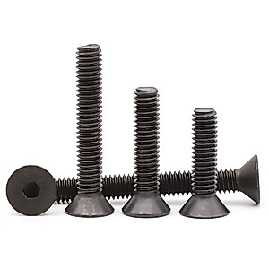 RoyceMart M6 x 20mm (30 Pack) Flat Head Socket Head Cap Screws, Grade 10.9 Black Oxide Finish, Machine Screws Full Thread Coverage