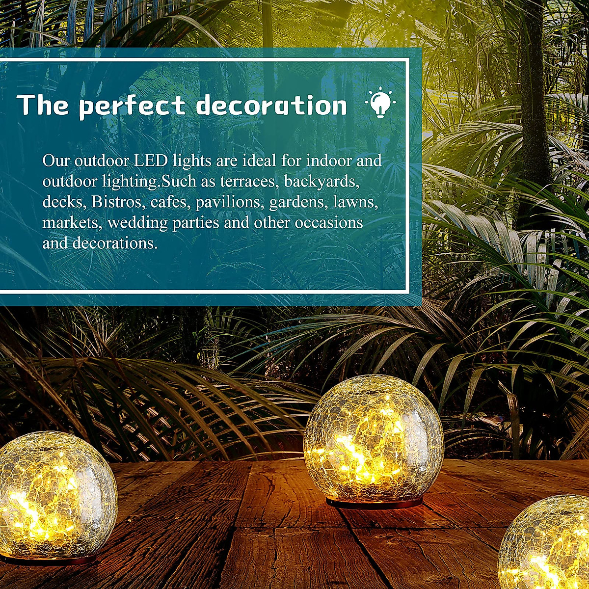 Solar Lights Outdoor Garden Decor Glass Solar Gazing Globe Light Balls Powered Waterproof, LED Globe Lights,Outside Decor for Lawn Patio Yard Pathway Christmas Garden Decor (2 Pieces,4 Inch)