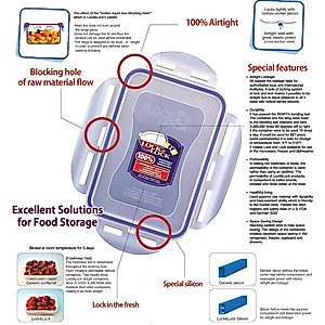 Lock & Lock No BPA Water Tight with 2 Divider Cups, Food Container, 1.5-cup, 11-oz, Pack of 6, HPL806C