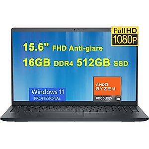 Dell Inspiron 15 3535 Business Laptop | 15.6" FHD Anti-glare | AMD 6-Core Ryzen 5 7530U Processor (>i7-1255u) | 16GB DDR4 512GB SSD | USB-C HDMI ExpressCharge Win11Prpo Black