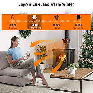 HIDALIFE Wood Stove Fan Heat Powered, Magnetically Flue Pipe Mounted 6 Blades Fan, Non Electric, Silent Thermal Eco Fan for Gas Pellet Wood Burner Tent Stove Accessories