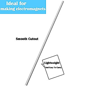 Soft Iron Rod, High Pure Iron Rod, Ideal Core for Making Electromagnets, 0.19" Diameter, 7.9" Long