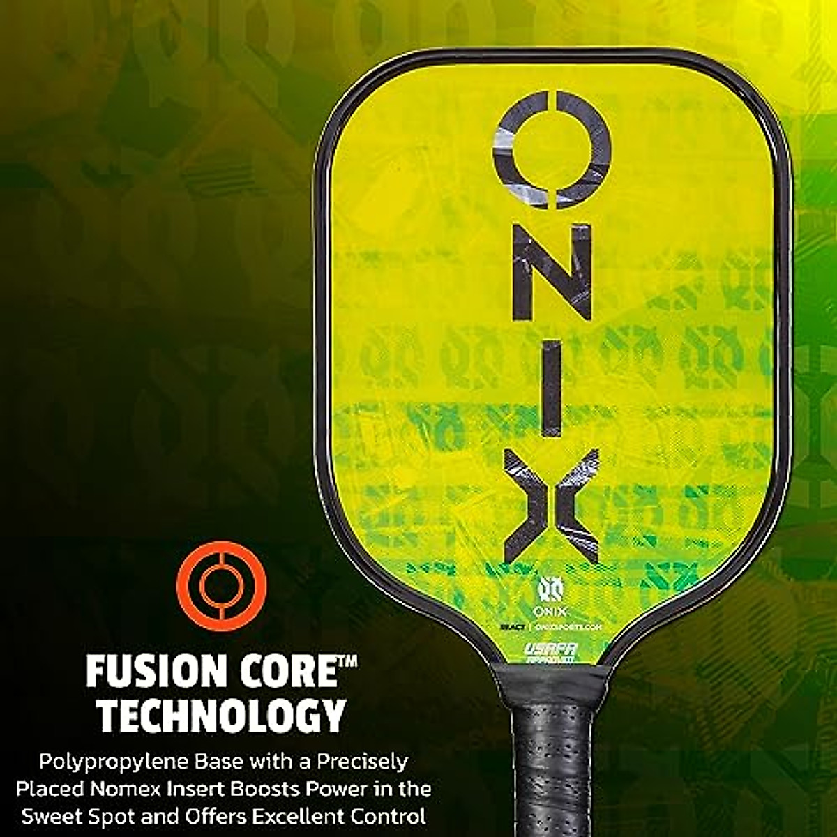 Onix React Pickleball Paddle Features Boosted Sweet Spot from Nomex Core Insert and Graphite Face,Green
