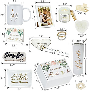 Bride To Be Gifts, Bridal gifts and the Engagement Gift for Bride Box, Best Bridal Shower gift, Bachelorette Gifts For Bride, and Wedding Gifts for Bride, Stainless Steel Tumbler Cups, Mugs, Socks