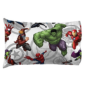 Jay Franco Marvel Avengers Marvel Team Twin Sheet Set - Super Soft and Cozy Kid’s Bedding - Fade Resistant Polyester Microfiber Sheets (Official Marvel Product)