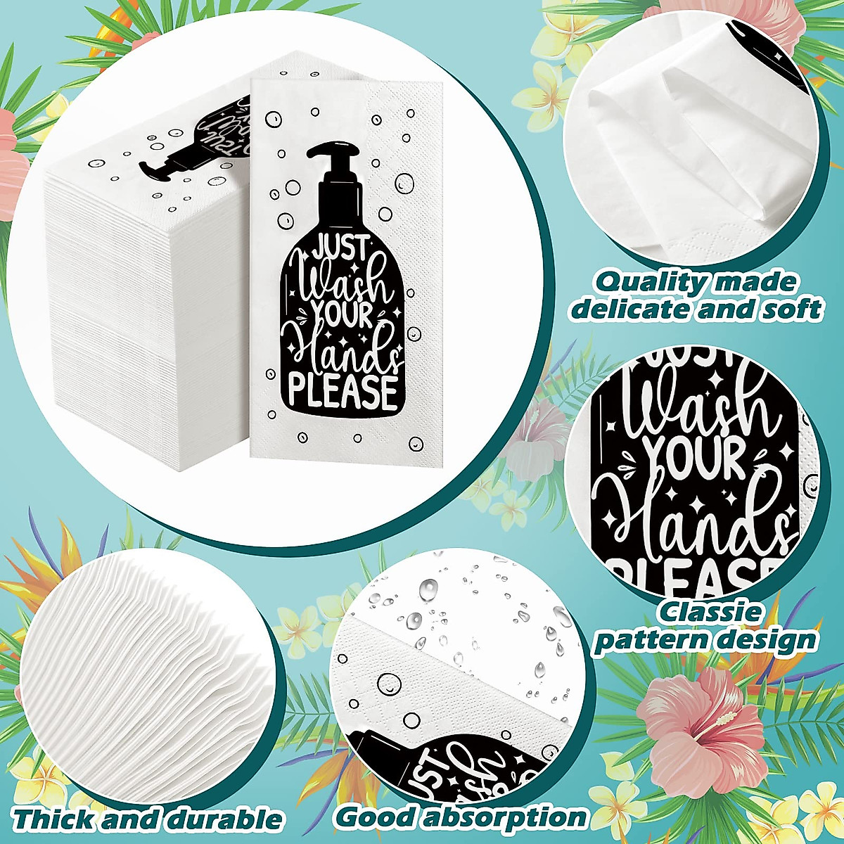 200 Packs Disposable Napkins and Acrylic Napkin Holder Disposable Hand Towels Paper Clear Guest Towel Napkin Holder Paper Hand Towel Holder for Bathroom Powder Room Guest Room Party Decorative Towel