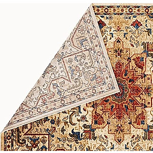 LUXE WEAVERS Geometric Floral 2527 Ivory 8x10 Traditional Southwestern Area Rug