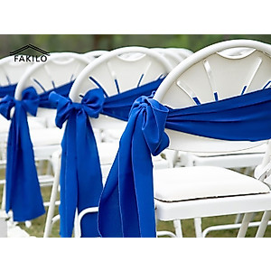 FAKILO Blue Satin Ribbon, 4 Inch Wide Double Faced Royal Blue Ribbon for Gift Wrapping Wedding Chair Pageant Sashes Craft Bow Making Christmas Party Decor Cutting Ceremony Kit Grand Opening -10 Yards