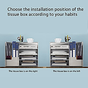 Desk Organizer With File Organizer, 4 Trays Organizer With Drawer And Pen Holder,Office Supplies Desk Organizers And Storage With Magazine Holder For Office Organization Teacher Supplies Desk Accessories & Workspace Organizers folder organizer