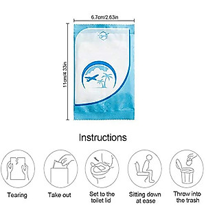 50 Pack Toilet Seat Covers,Disposable Waterproof, Portable Potty Seat Covers for Toddlers, Kids, and Adults, Ideal for Kids Potty Training and Adults,Individually Wrapped for Travel Home, On The Go