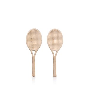 Suck UK Wooden Salad Servers Tennis Racket Shaped Serving Spoons Kitchen Utensils Set Of 2 Kitchen Gifts & Novelty Gifts For Tennis Lovers Wooden Spoons For Cooking Or Serving Salad Tongs